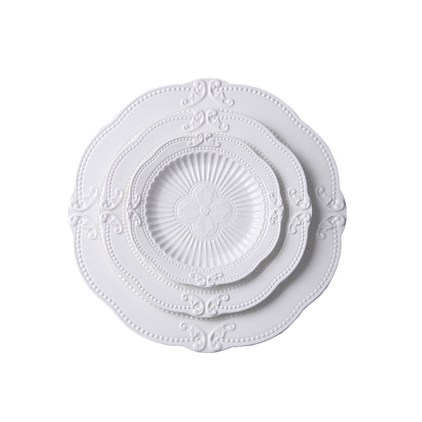 Set of 3 Beaded Ceramic Plates (Dinner, Salad & Bread Plates ...